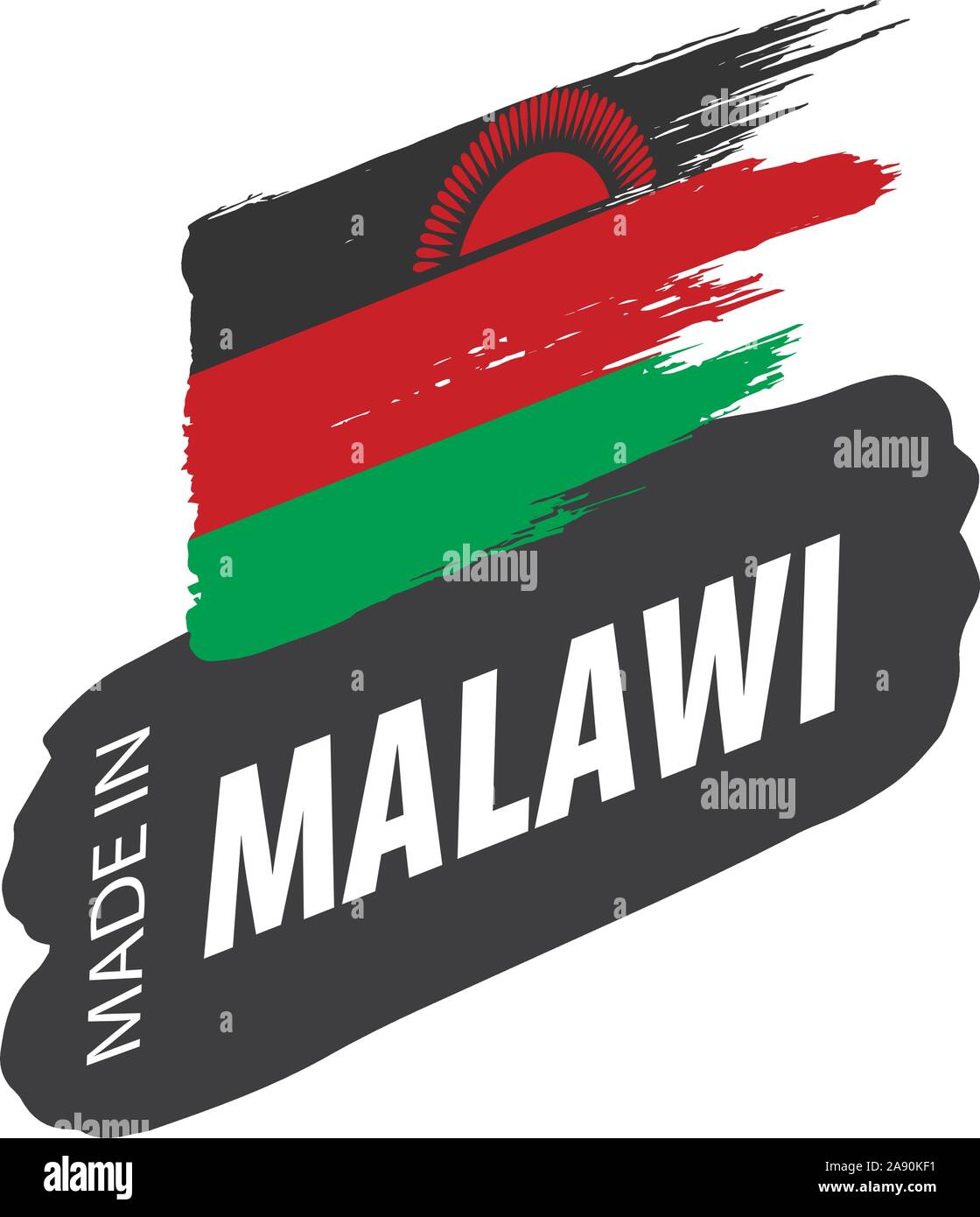 Malawi flag, vector illustration on a white background Stock Vector ...