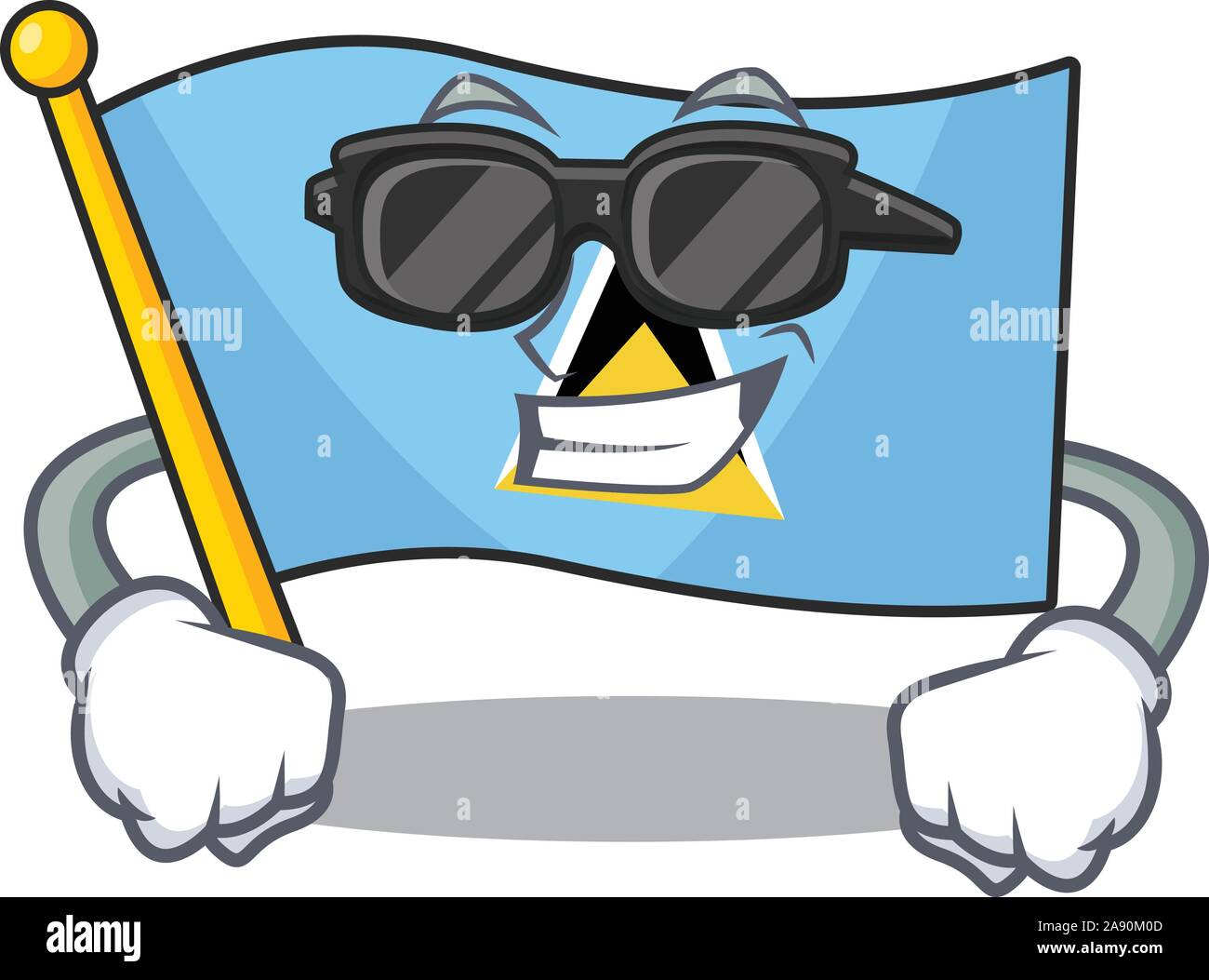 super cool flag saint lucia with character shape Stock Vector Image ...