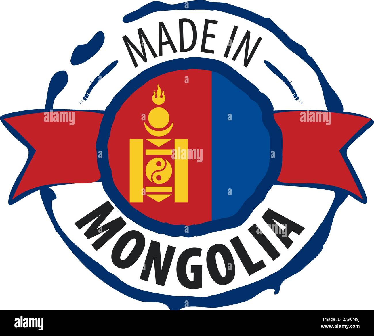 Mongolia flag, vector illustration on a white background Stock Vector ...