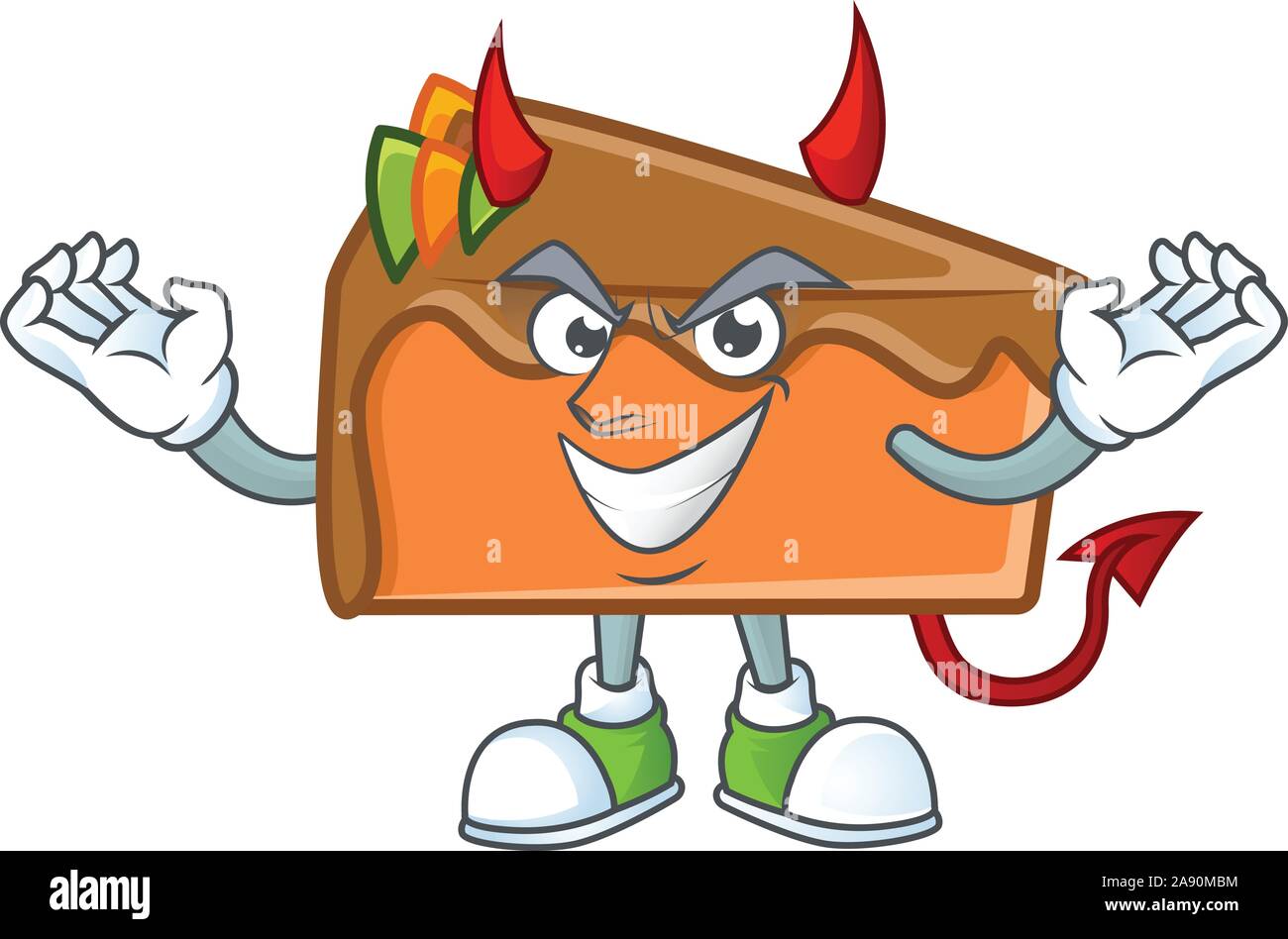Slice cake in the cartoon character devil Stock Vector Image & Art - Alamy