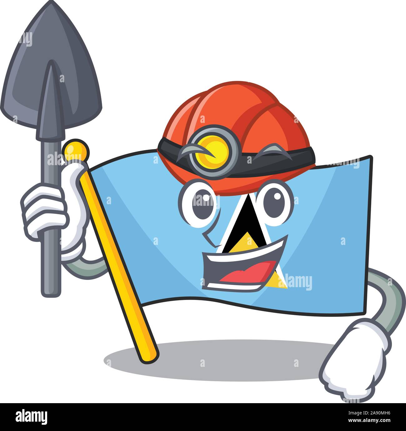 vector flag saint lucia in miner mascot Stock Vector Image & Art - Alamy