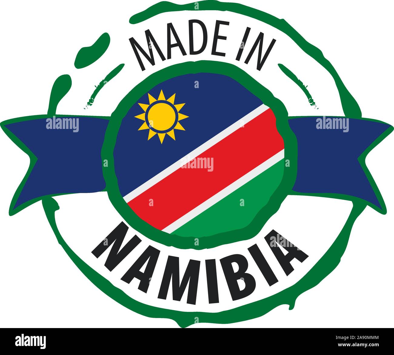 Namibia flag, vector illustration on a white background Stock Vector ...