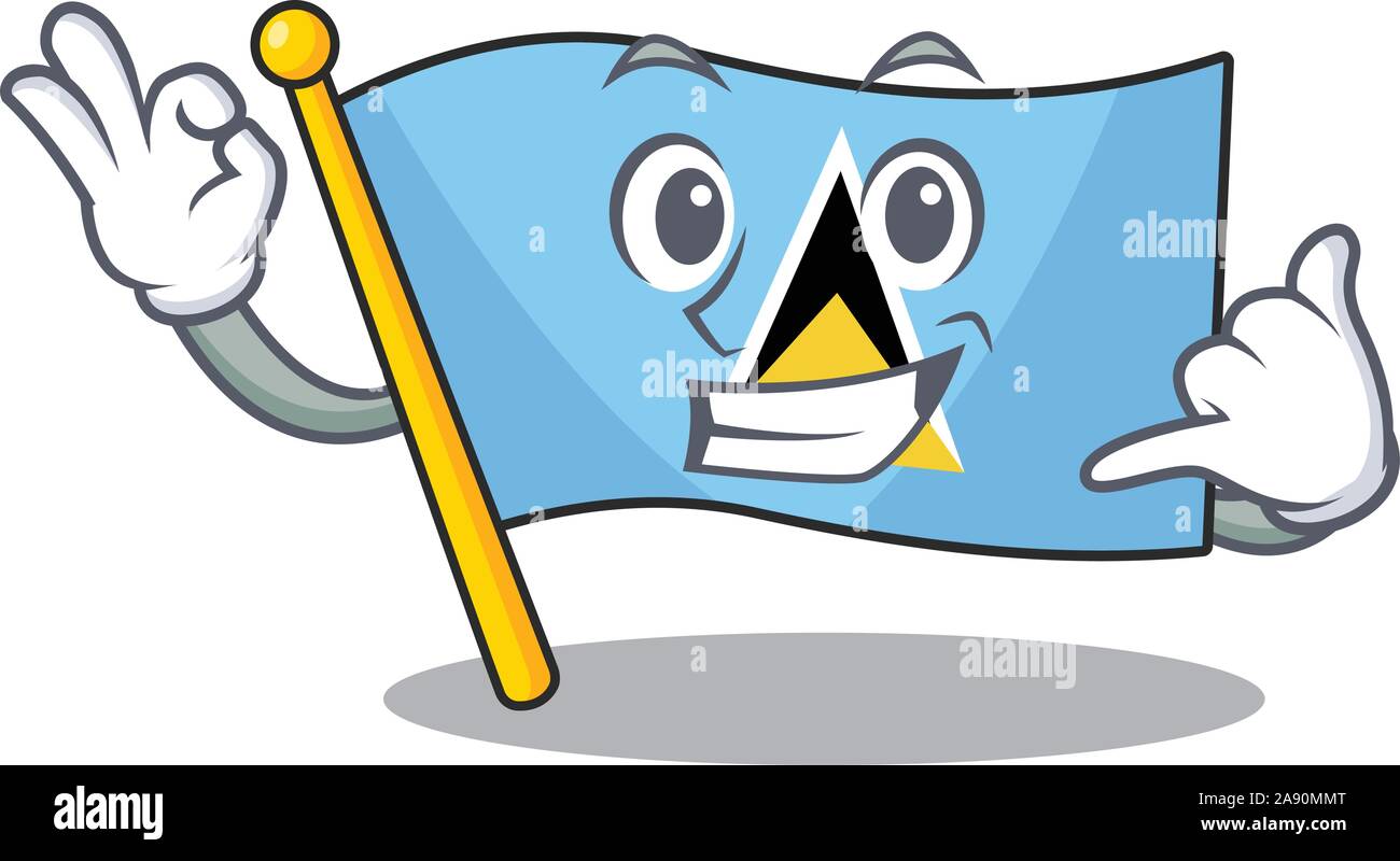 flag saint lucia on the call me cartoon Stock Vector Image & Art - Alamy