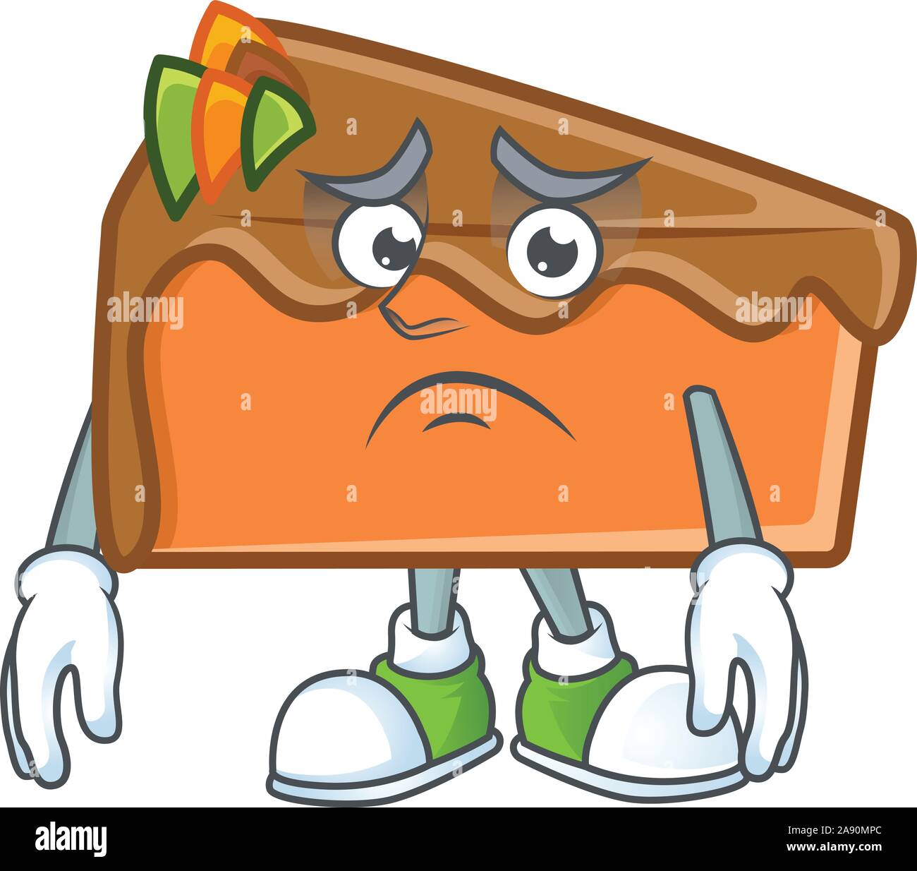 Slice cake in the cartoon character afraid Stock Vector Image & Art - Alamy