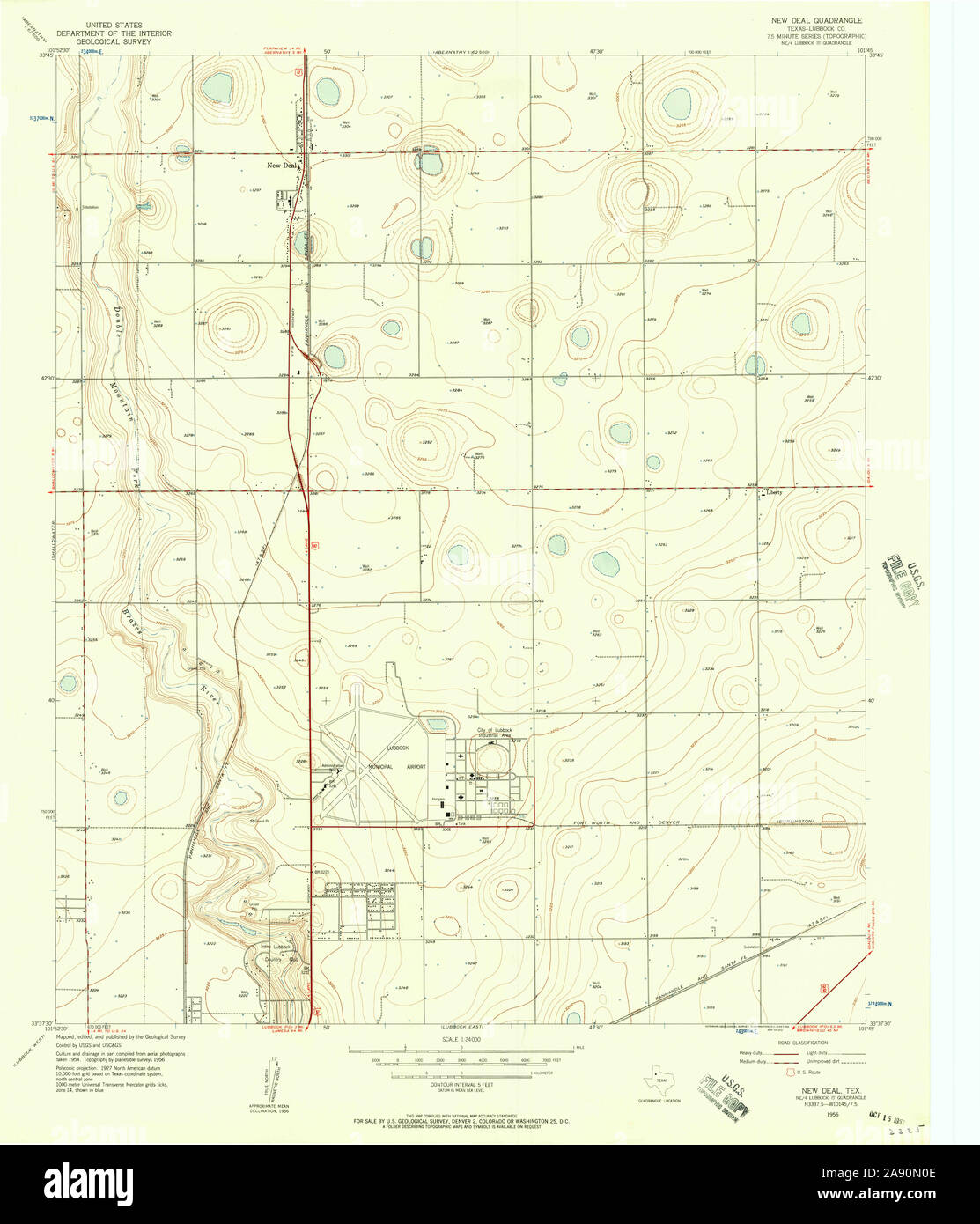 USGS TOPO Map Texas TX New Deal 114665 1956 24000 Restoration Stock ...