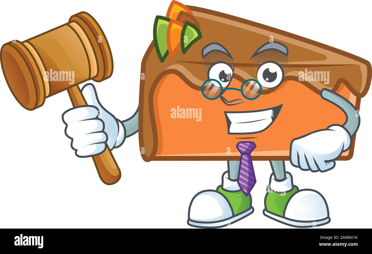 Slice cake character judge on white background Stock Vector Image & Art ...