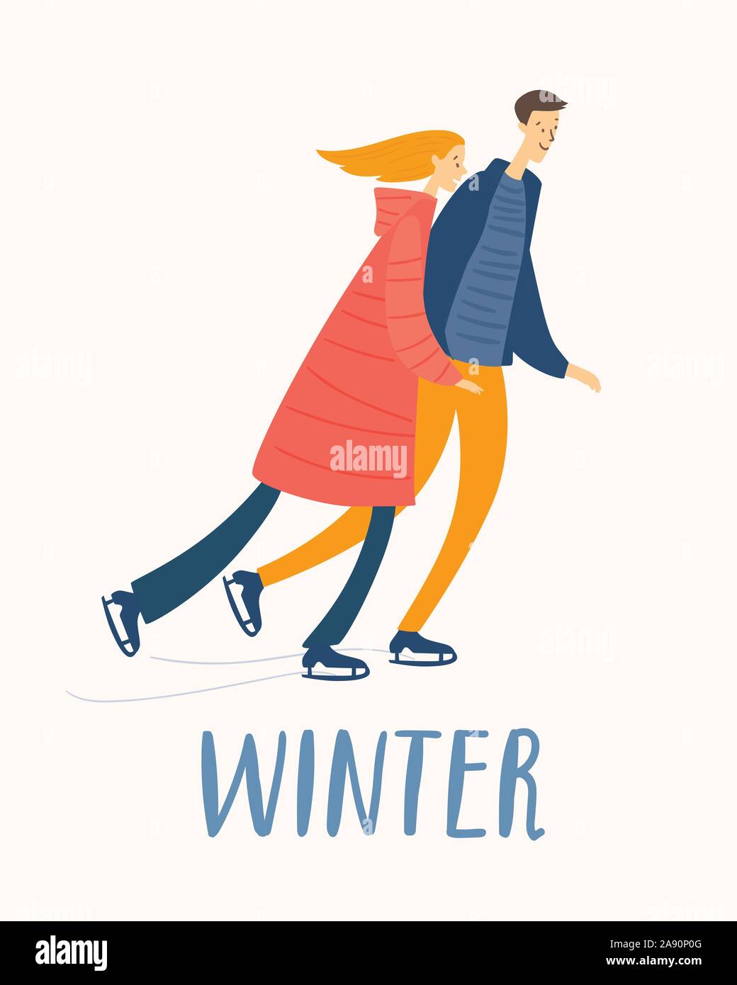 Winter fun couple Stock Vector Images - Alamy