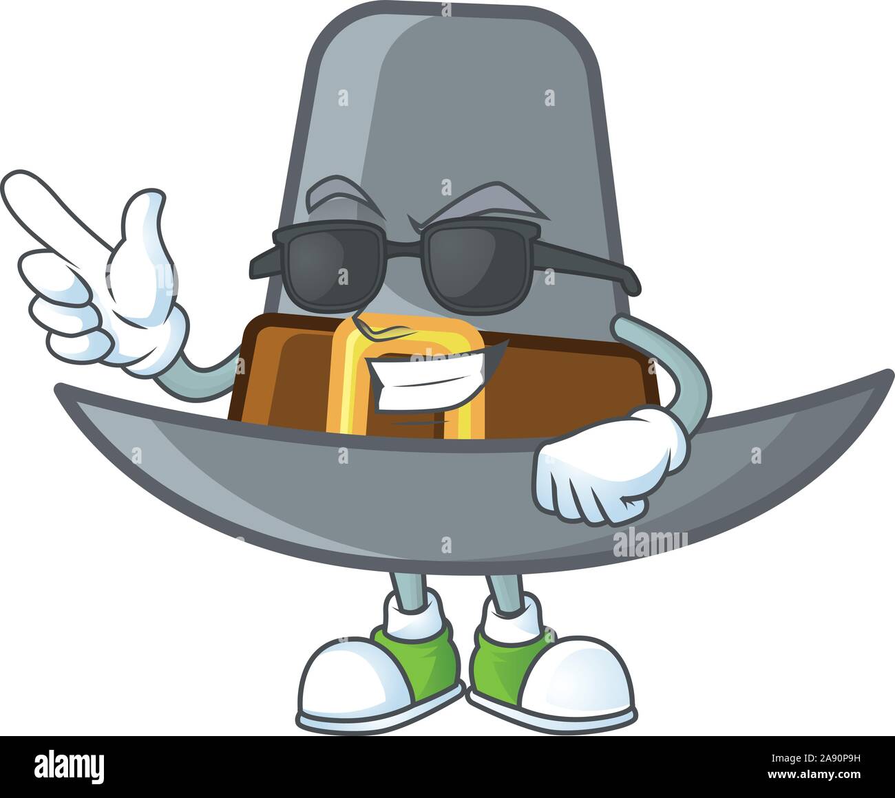 Pilgrim hat in the cartoon character super cool Stock Vector Image ...