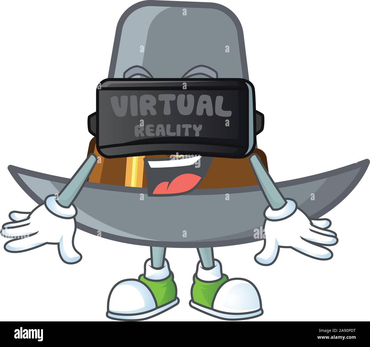 Vintage pilgrim hat isolated with mascot virtual reality Stock Vector ...