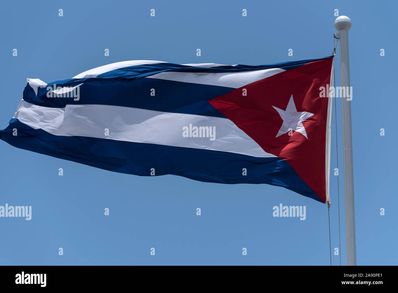 The Cuban national flag in Havana, Cuba Stock Photo - Alamy