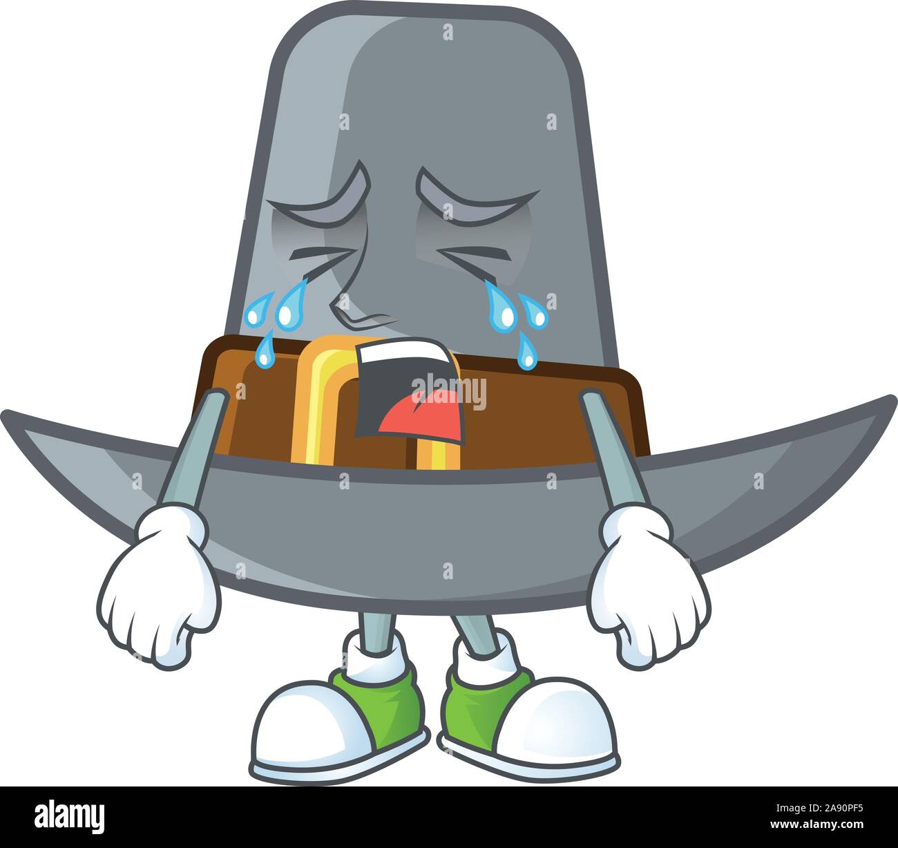 Vintage pilgrim hat isolated with mascot crying Stock Vector Image ...