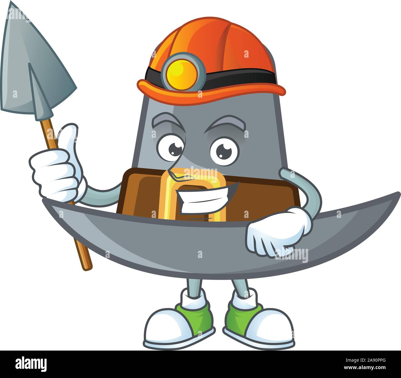 Vintage pilgrim hat isolated with mascot miner Stock Vector Image & Art ...
