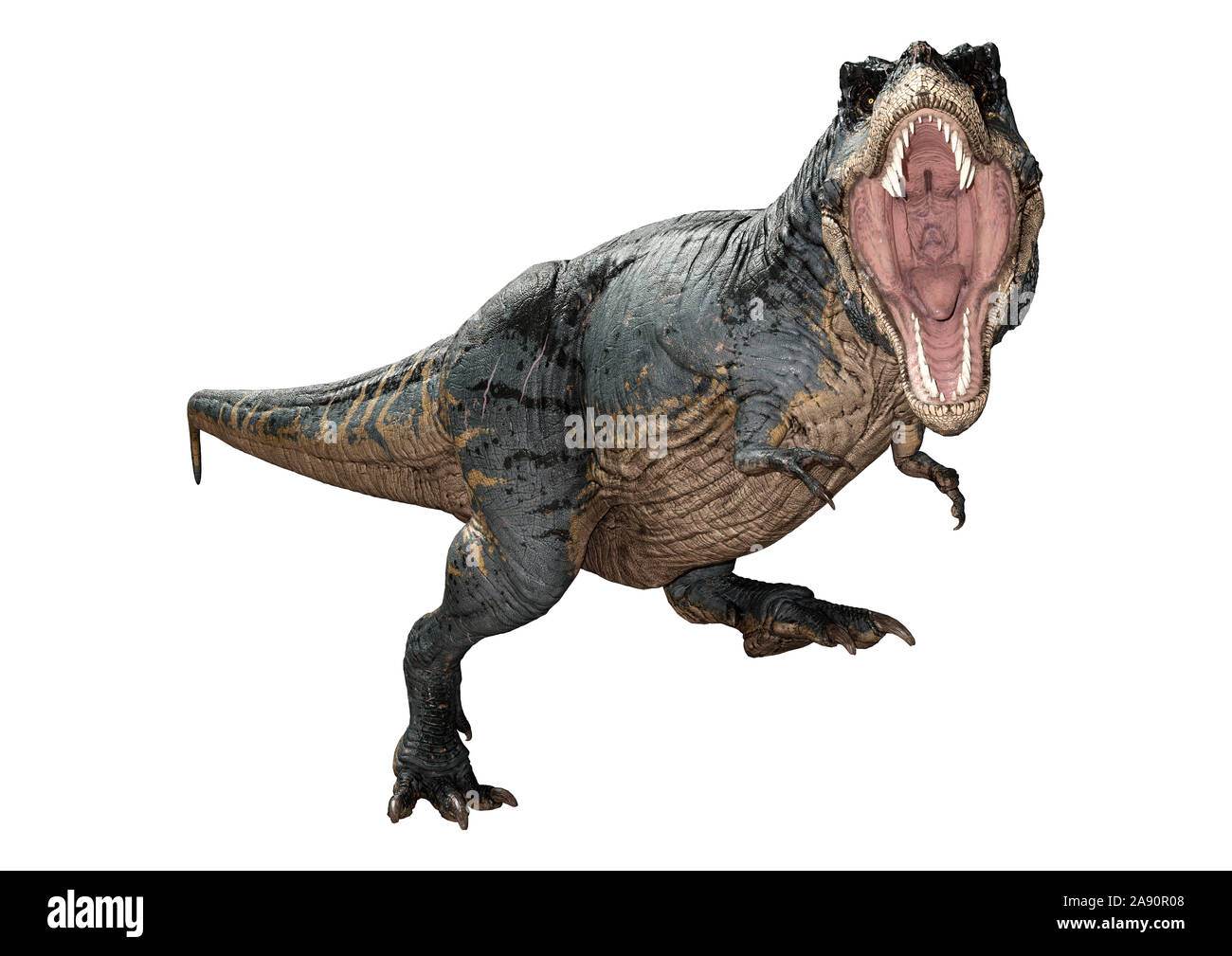 3D rendering of a dinosaur Tyrannosaurus Rex isolated on white ...