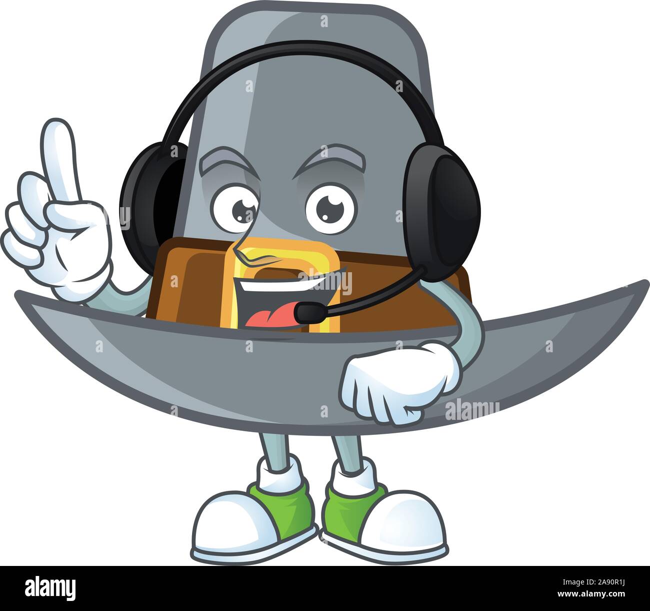 Pilgrim hat with buckle in character with headphone Stock Vector Image ...