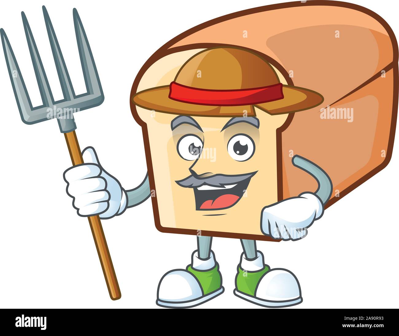 White bread of cartoon with farmer mascot Stock Vector Image & Art - Alamy