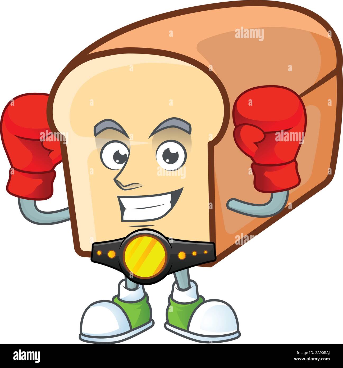 White bread of cartoon with boxing mascot Stock Vector Image & Art - Alamy