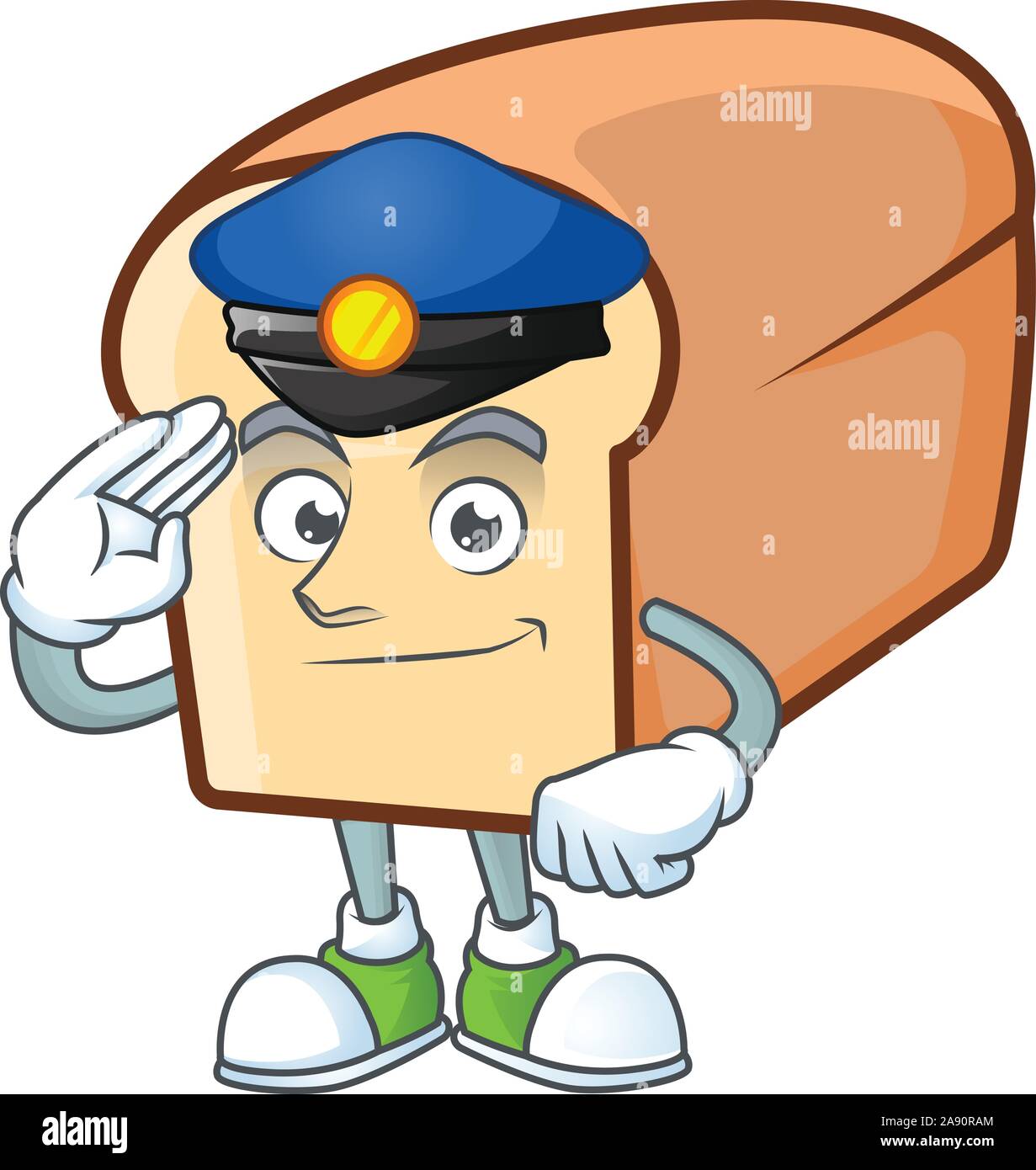 White bread of cartoon with police mascot Stock Vector Image & Art - Alamy