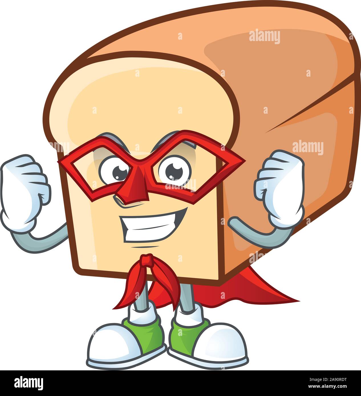 White bread with super hero cartoon character shape Stock Vector Image ...