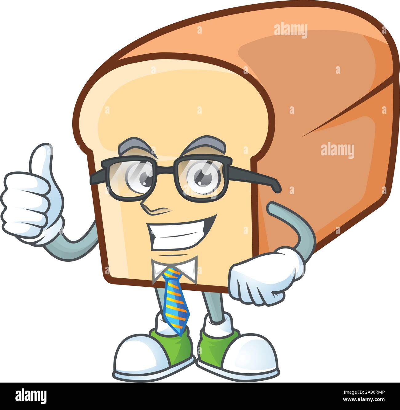 White bread with businessman cartoon character shape Stock Vector Image ...