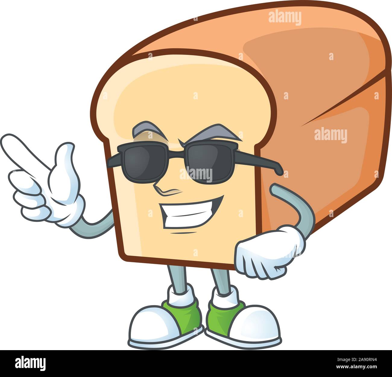 White bread with super cool cartoon character shape Stock Vector Image ...