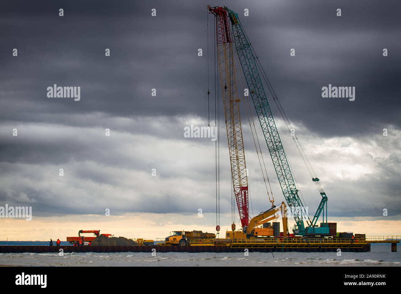 Construction of offshore section of gas pipeline on bottom of Baltic ...