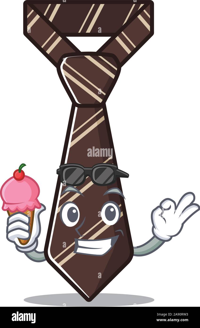 tie isolated with ice cream with on the cartoon Stock Vector Image ...