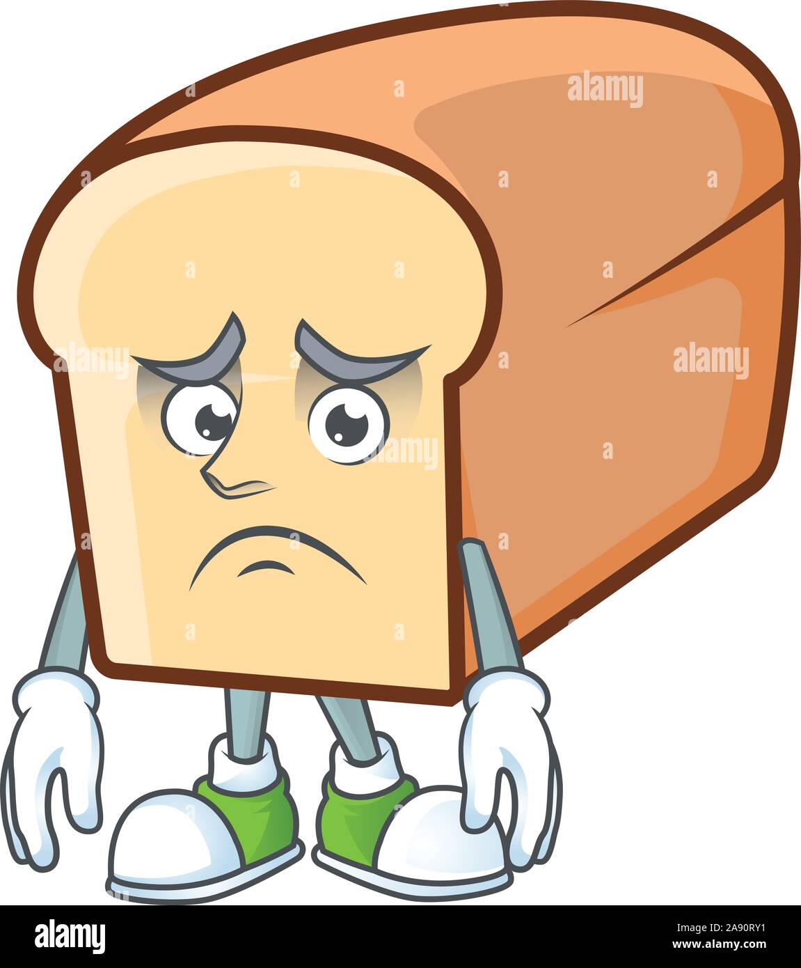 Cartoon of white bread in character afraid Stock Vector Image & Art - Alamy