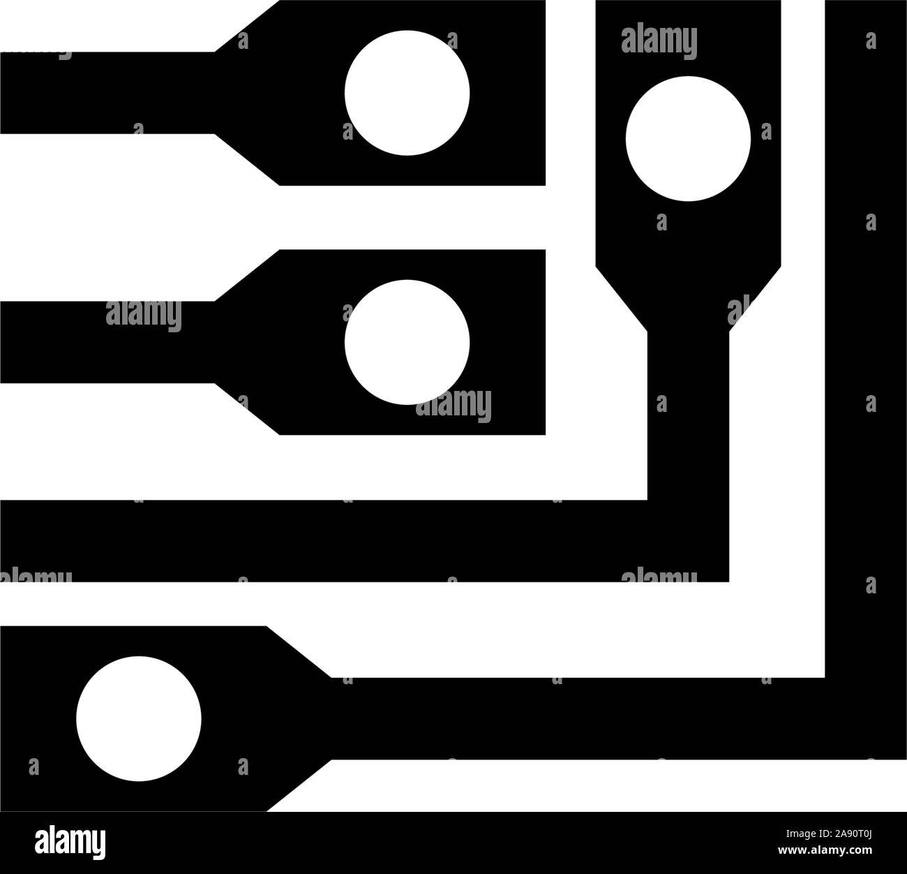 Computer Circuit, Semiconductor Tracks. Flat Vector Icon illustration ...