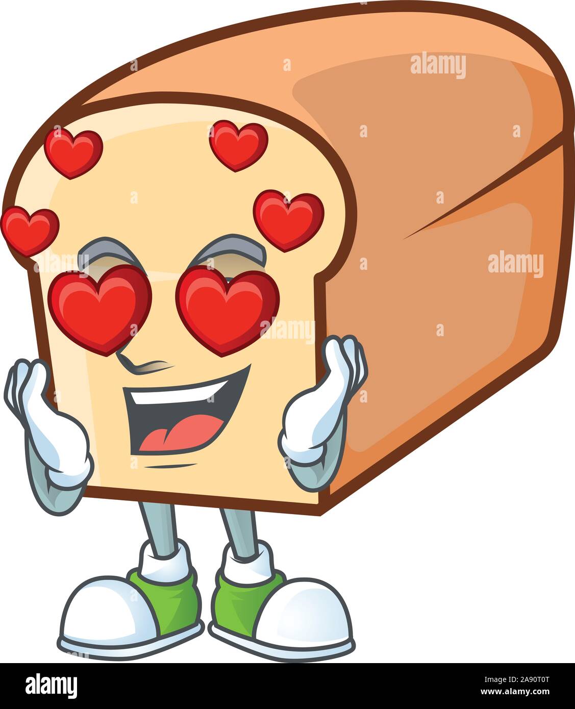 Cartoon of white bread in character in love Stock Vector Image & Art ...