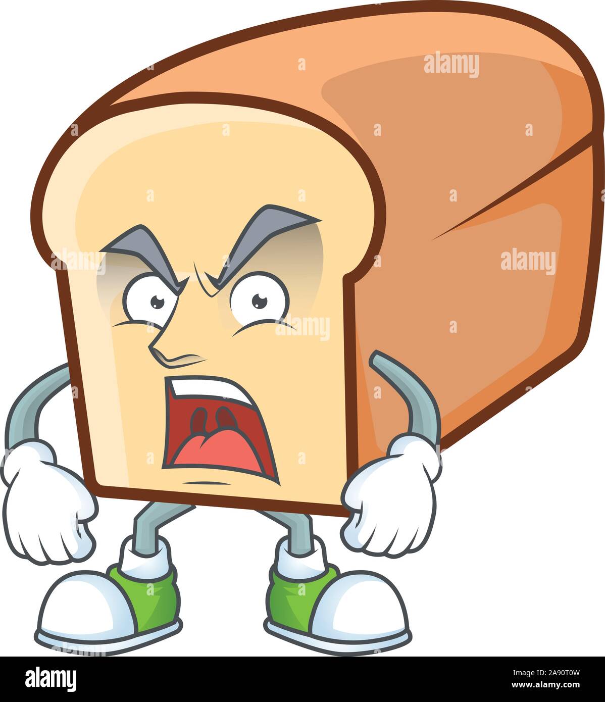 Cartoon of white bread in character angry Stock Vector Image & Art - Alamy