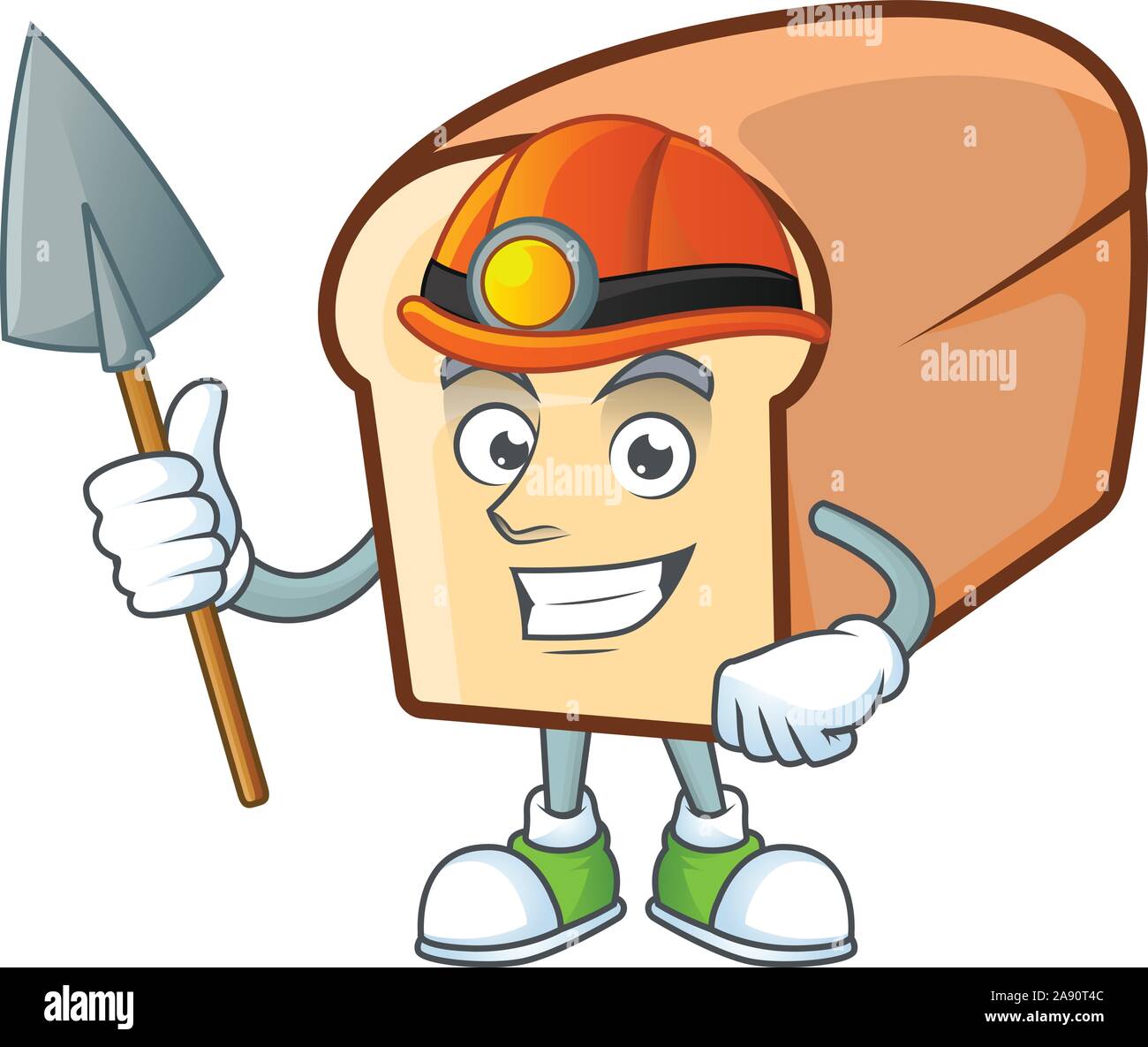 Cartoon of white bread in character miner Stock Vector Image & Art - Alamy