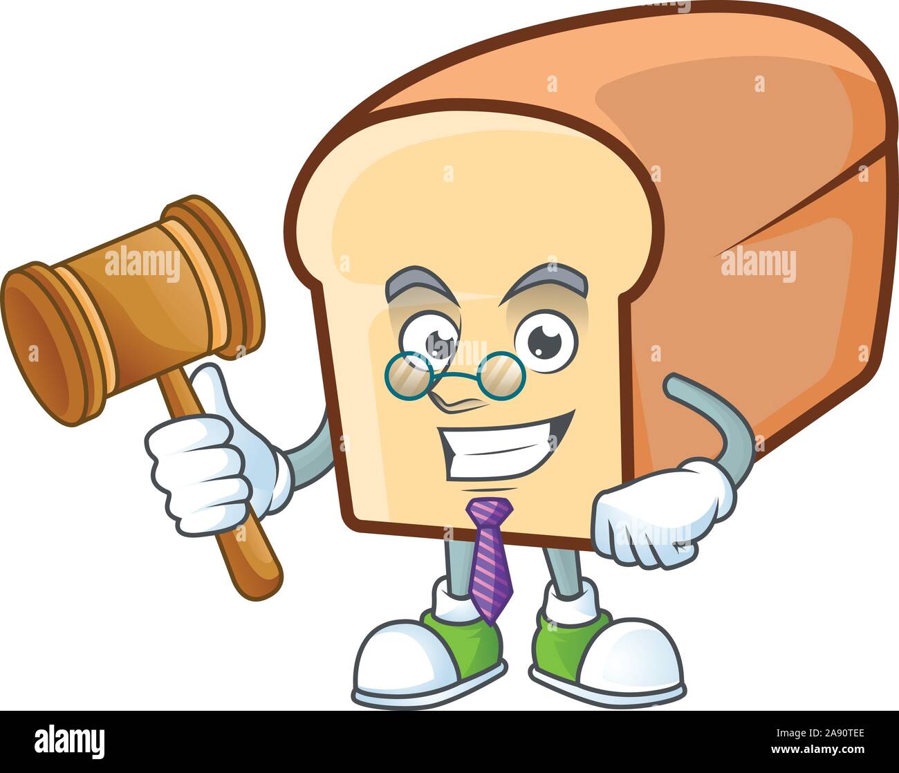 Cute bread isolated of cartoon character judge Stock Vector Image & Art ...
