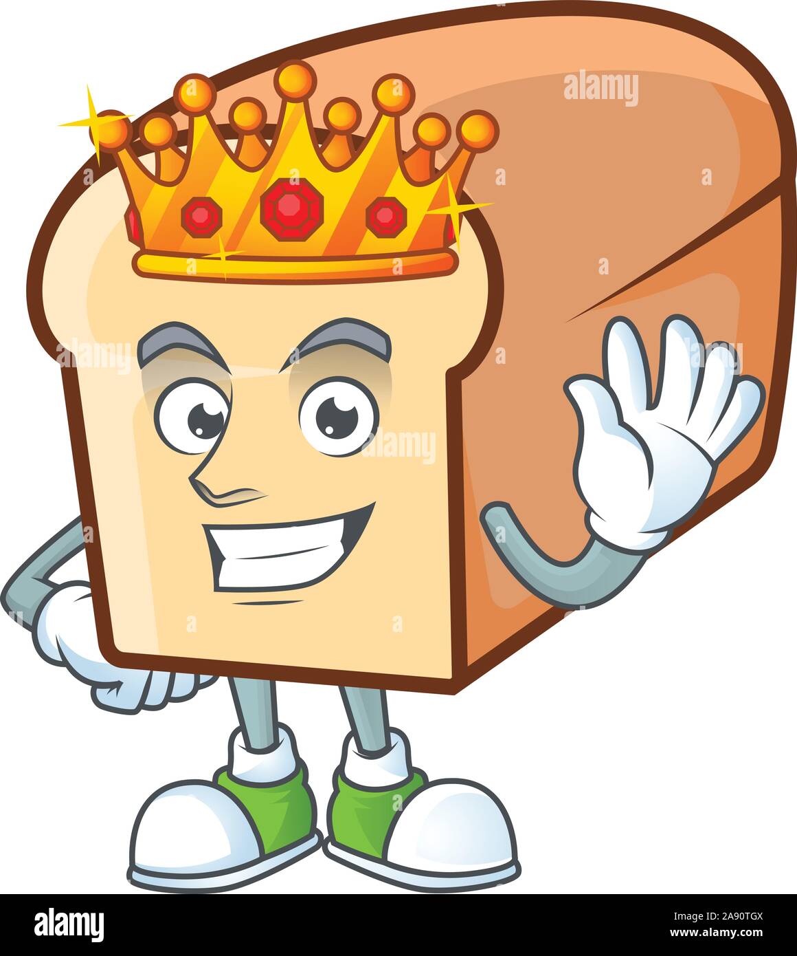 Cute bread isolated of cartoon character king Stock Vector Image & Art ...