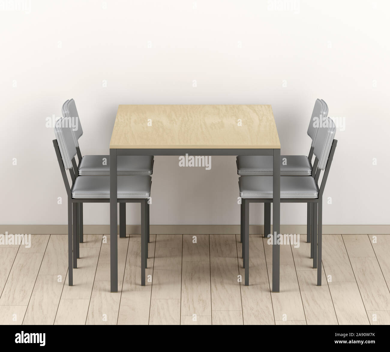 Modern dining table and chairs in the room Stock Photo - Alamy