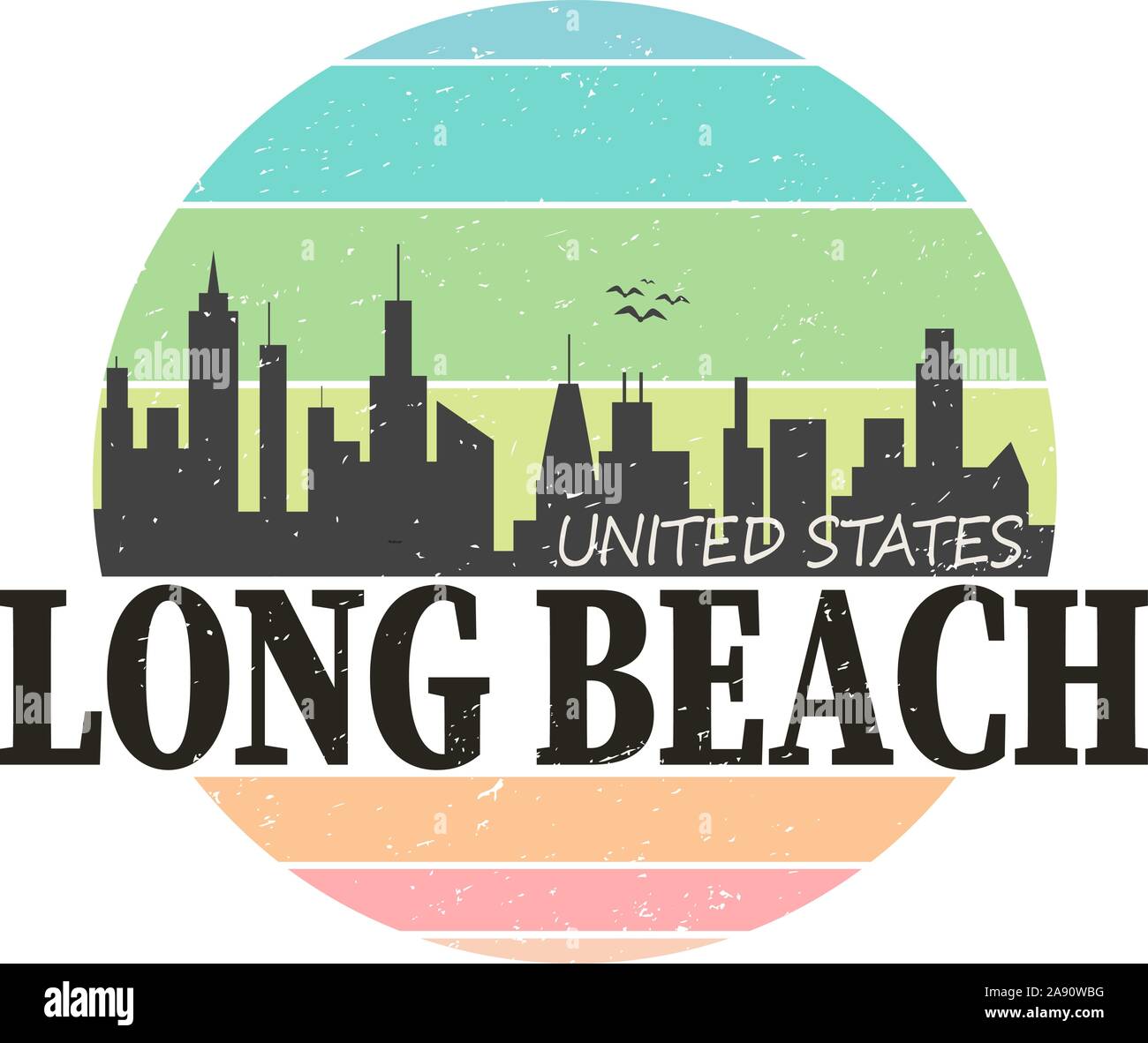 Long Beach sign or stamp on white background, vector illustration Stock ...