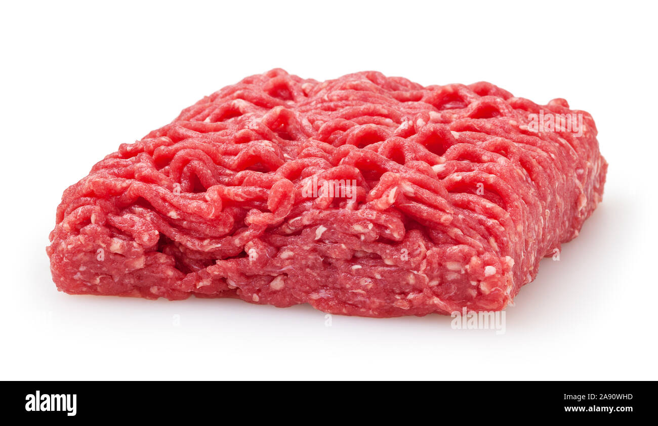 Fresh raw beef minced meat isolated on white background Stock Photo - Alamy