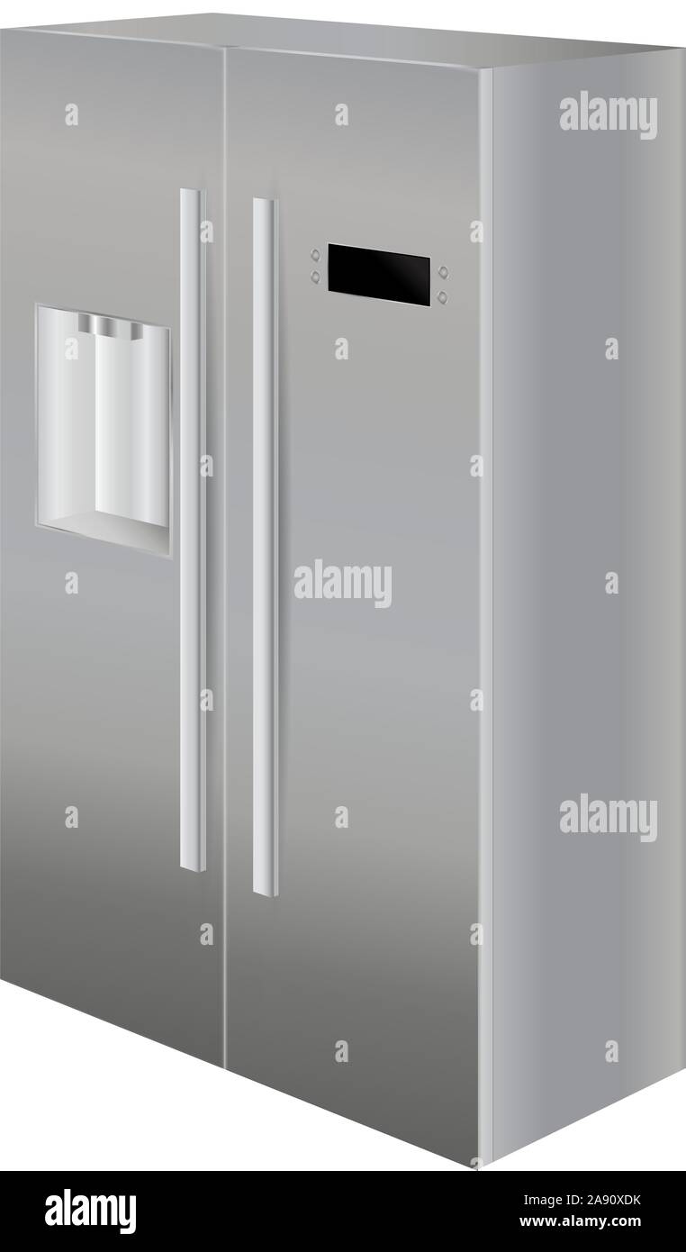 Steel door refrigerator Stock Vector Images - Alamy