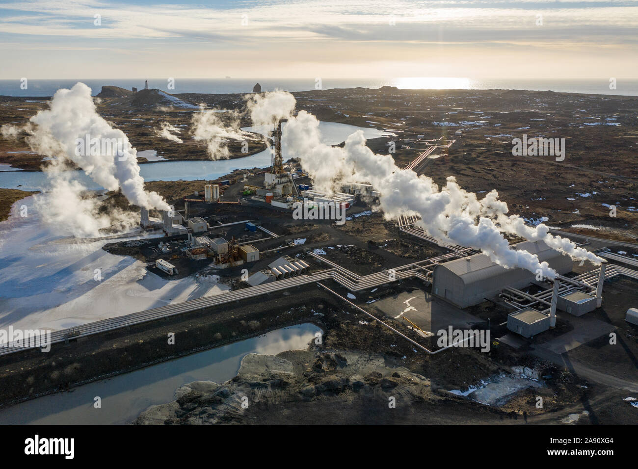Aerial view of a geothermal station in Iceland Stock Photo - Alamy