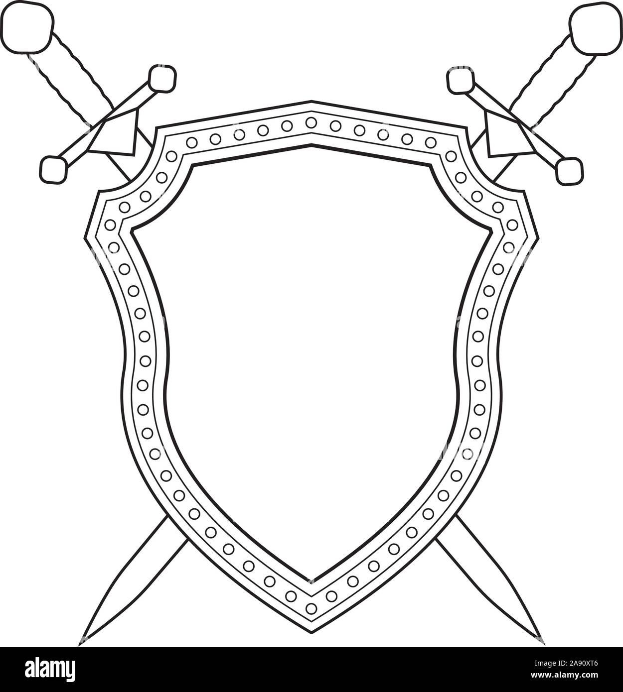 Shield swords isolated icon Cut Out Stock Images & Pictures - Alamy