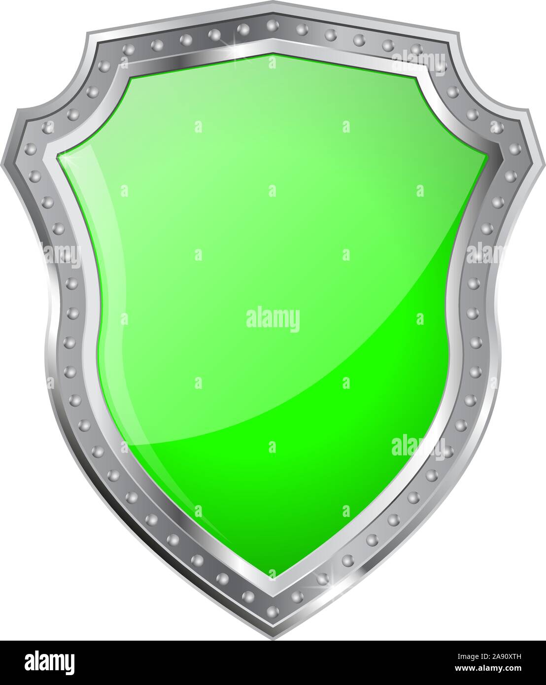 Metal Shield with green glass plate Stock Vector Image & Art - Alamy