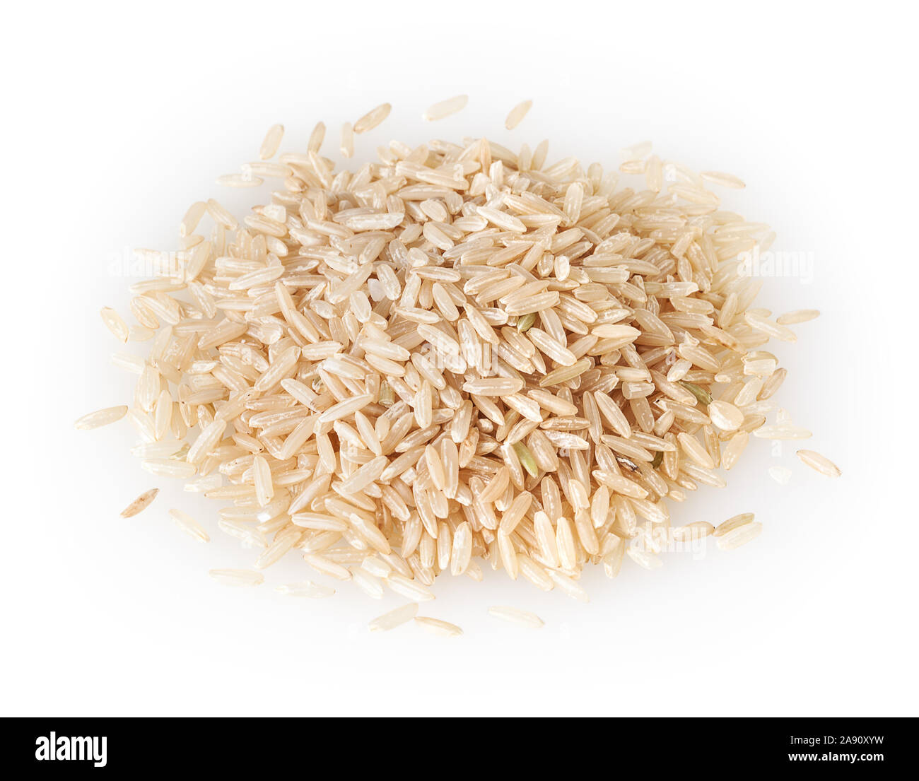 Heap of brown rice isolated on white background Stock Photo - Alamy