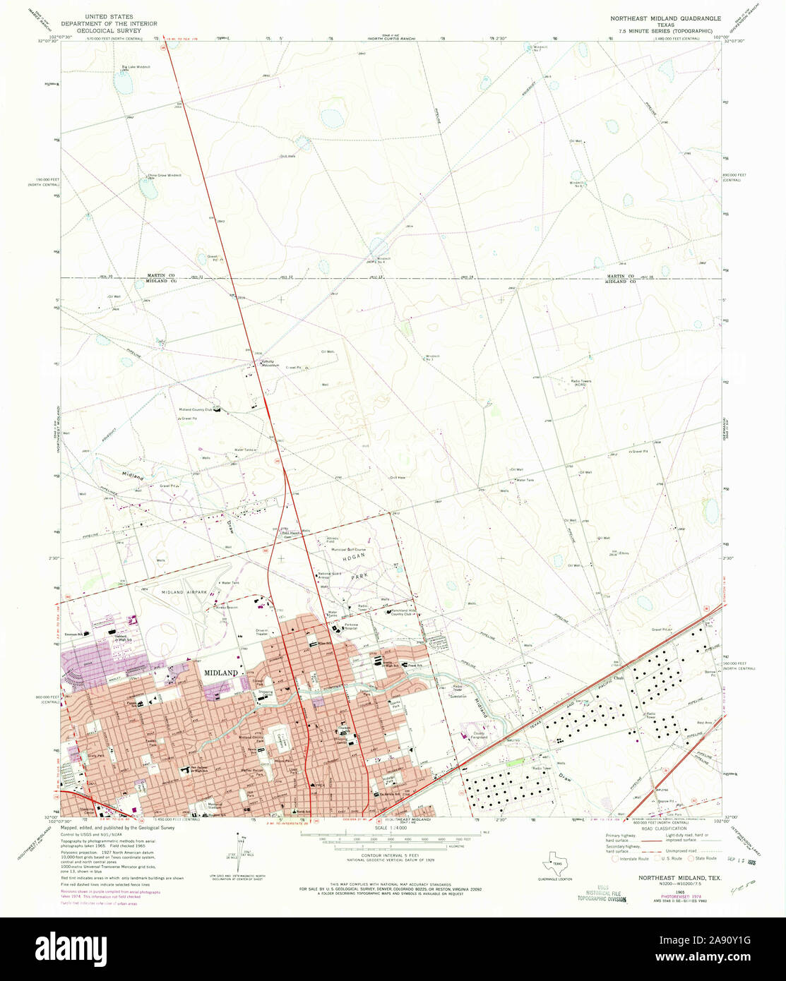 Map of midland texas hi-res stock photography and images - Alamy