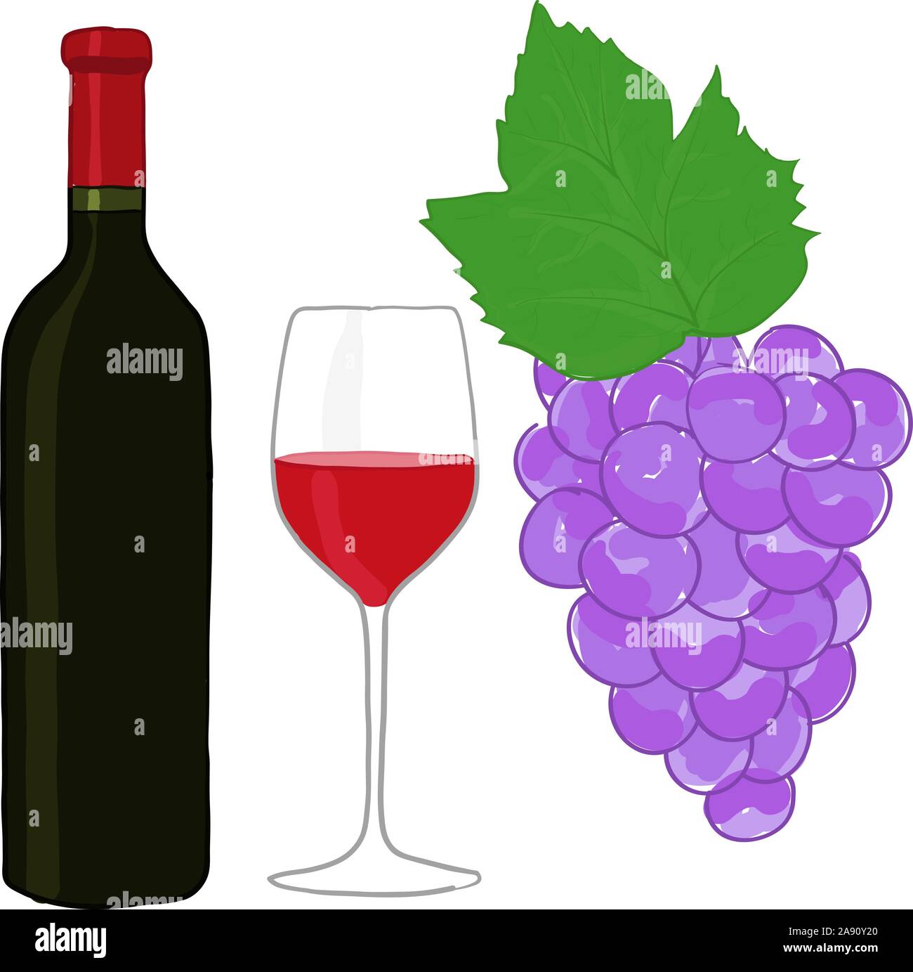 Red grape fresh Stock Vector Images - Alamy