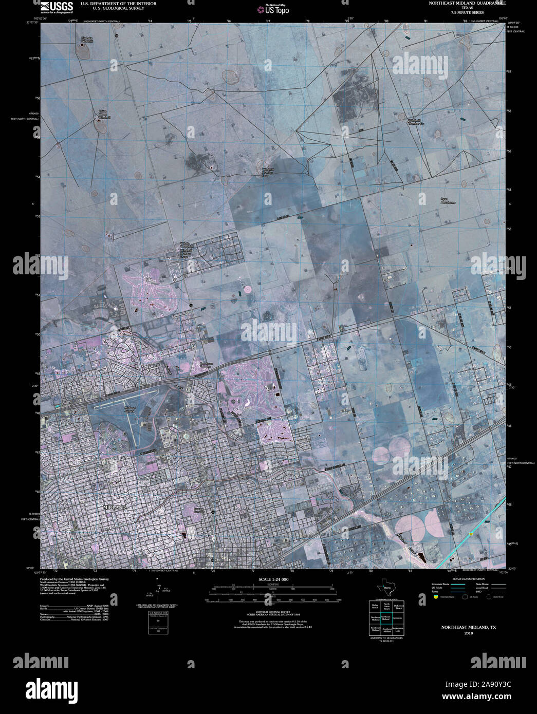 Map of midland texas hi-res stock photography and images - Alamy
