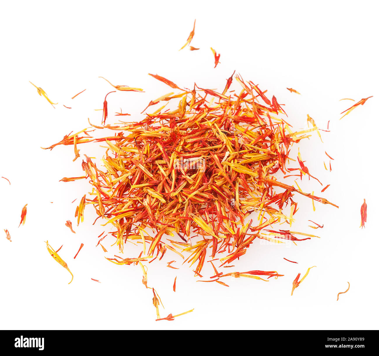 Heap of dried saffron isolated on white background Stock Photo - Alamy