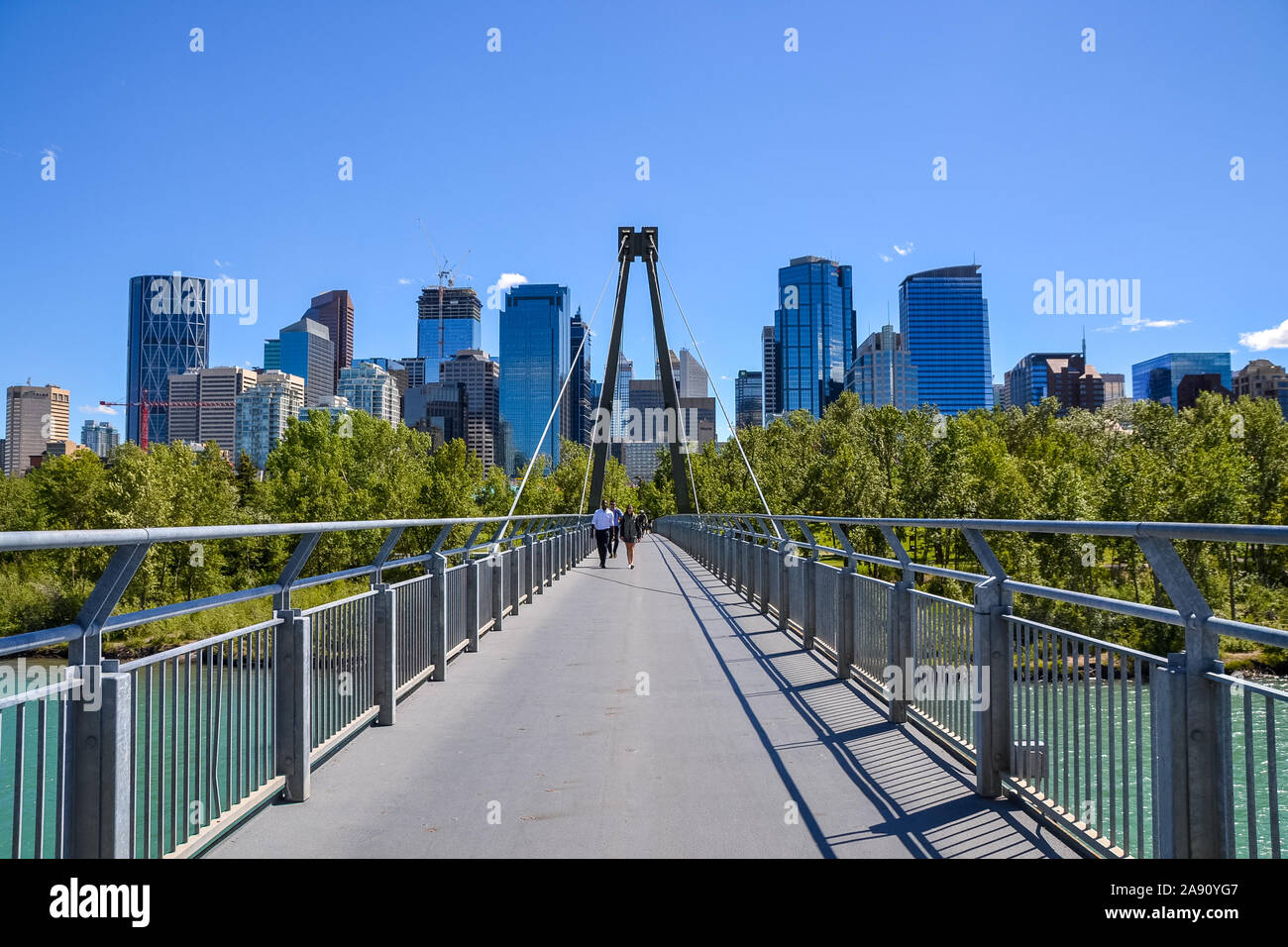 Bow River Pedestrian Bridge Stock Photo - Alamy