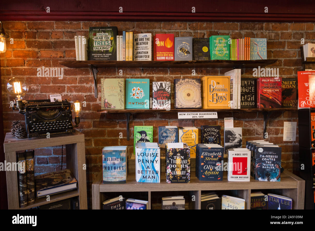 Books and an old typewriter in the charming Dudley's Bookshop Cafe ...