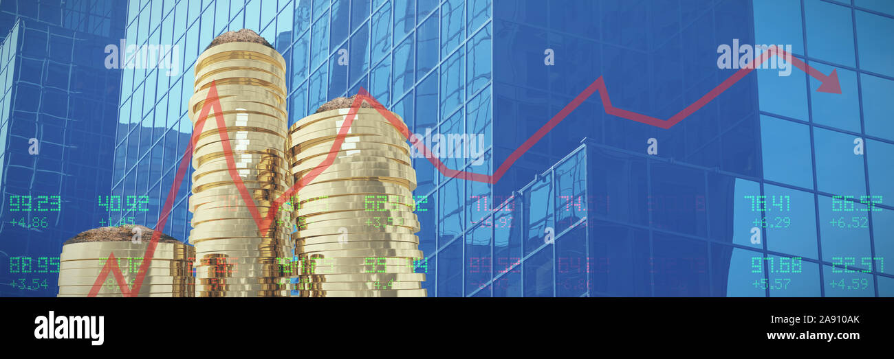 Composite image of red line graph Stock Photo - Alamy