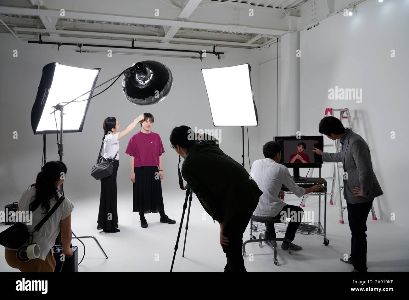 Model photo shoot in a studio Stock Photo - Alamy