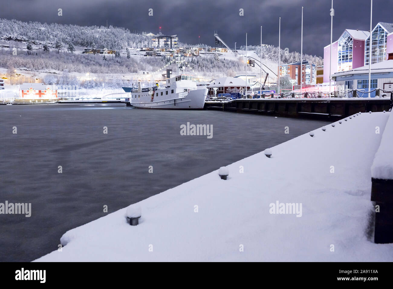 Port at winter Stock Photo - Alamy